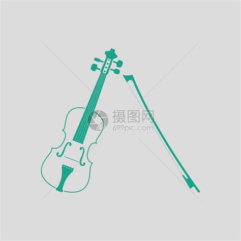 Violin图标绿色的灰背景矢量插图高清图片下载 正版图片304468193 摄图网