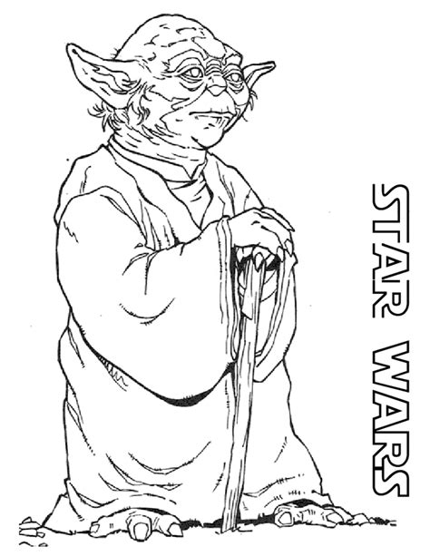 Kolorowanka Gwiezdne Wojny Yoda Mistrz