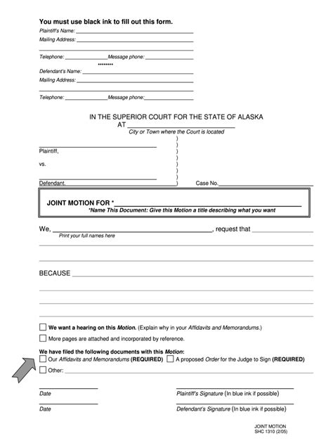 Alaska Motion To Strike Fill Online Printable Fillable Blank