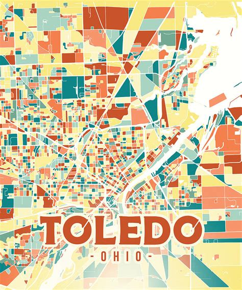 Toledo US Map Digital Art By Alexandru Chirila Fine Art America