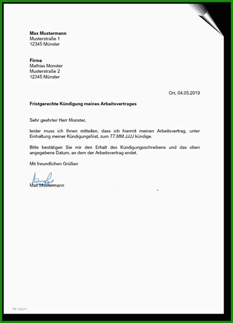 Kündigung Arbeitsvertrag mit Resturlaub Einfaches Schreiben