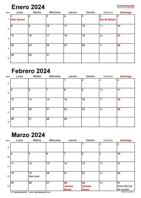 Calendario Trimestral 2024 En Word Excel Y PDF Calendarpedia