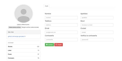 GitHub Sergio Gonzalez11 PerfilWeb Html5 Css3 Bootstrap