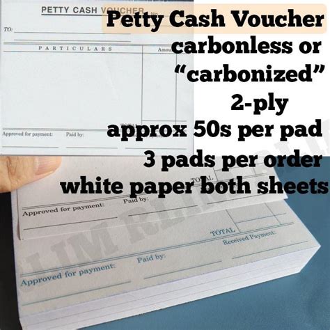 Petty Cash Voucher Carbonless Carbonized Or Plain Lazada Ph