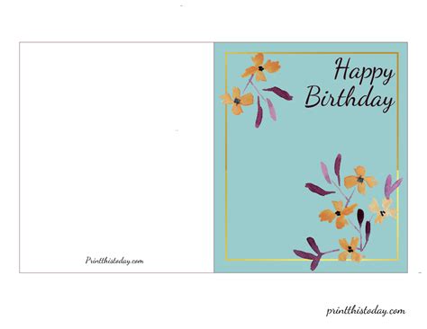 Free Printable Flower Floral Birthday Cards