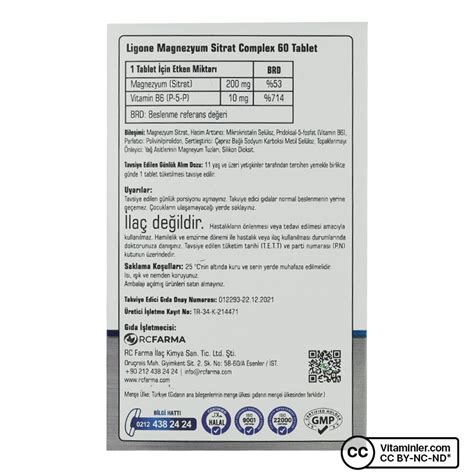 Ligone Magnezyum Sitrat Complex 60 Tablet Vitaminler