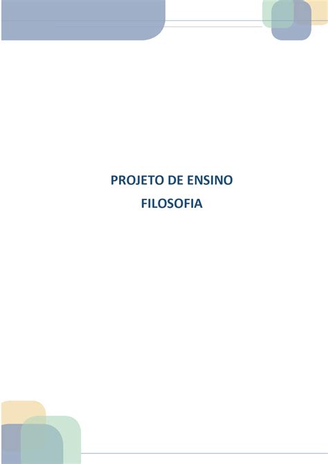 Projeto de ensino Filosofia Portfólio Pronto Projeto de Extensão
