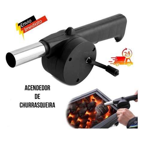 Acendedor De Churrasqueira E Soprador Lareira Manual Para Acende