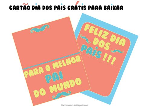 Cartão dia dos Pais para imprimir