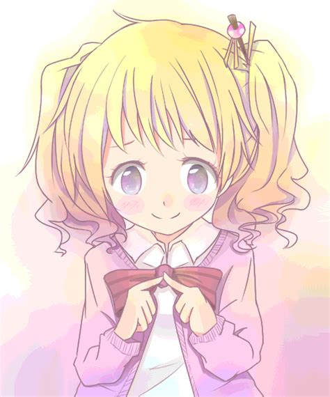 Safebooru 1girl Alice Carteret Blonde Hair Blush Bow Fingers Together Hair Ornament Kawanika