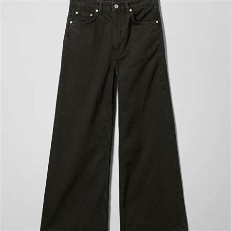 Weekday Ace Wide Leg Jeans In Faded Black Size W 28 Depop