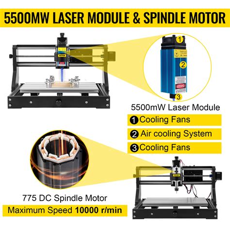 VEVOR Machine à Graver Laser CNC 3018 Graveur Laser 5500 mW Zone de