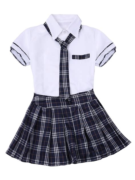 Sexy Womens School Girl Uniform Costume Lingerie Halloween Cosplay