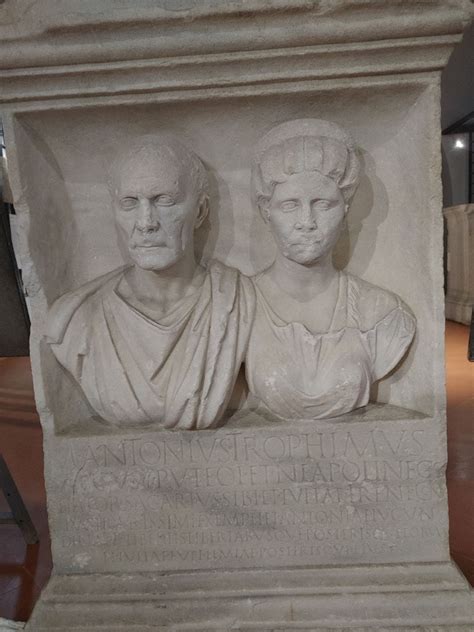 Roman Tombstone Of Marcus Antonius Trophimus And His Wife IMPERIUM