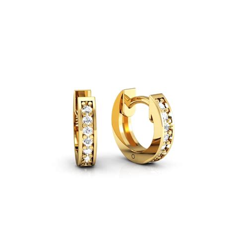 Brinco Argola Ouro 18K Pequeno Pedras Virtual Joias