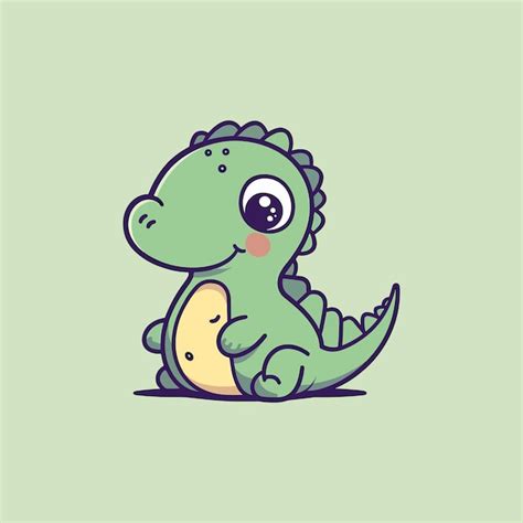 Desenho De Dinossauro Beb Fofo R Ptil Trex Raptor Ilustra O Vetor