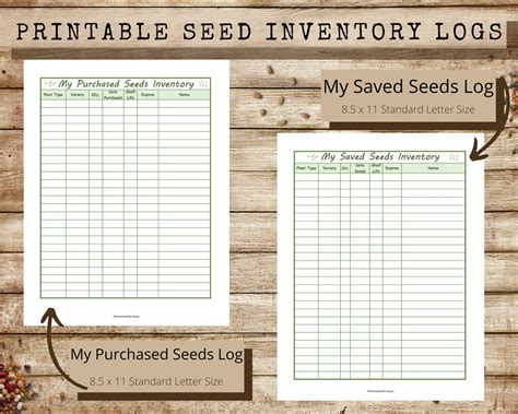 Printable Seed Inventory Logs Seed Saving Seed Inventory Worksheets