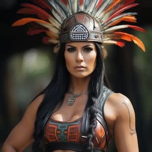 Sexy Native American Women In Headdress Fit Sexy Women Digital Portrait
