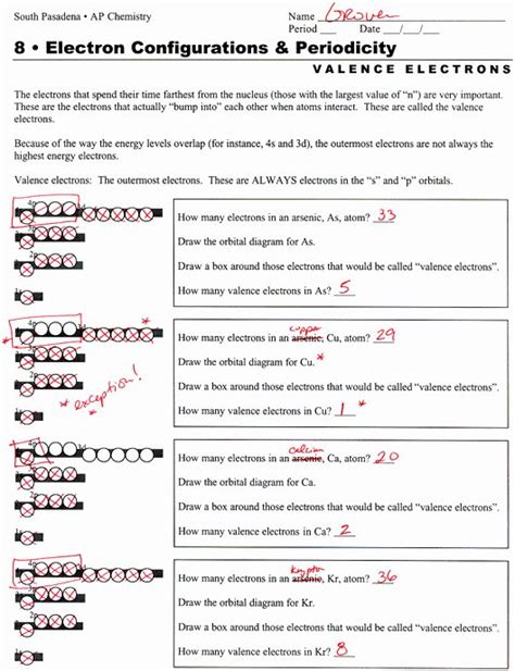 Electron Configuration Worksheet W311 Printable Word Searches