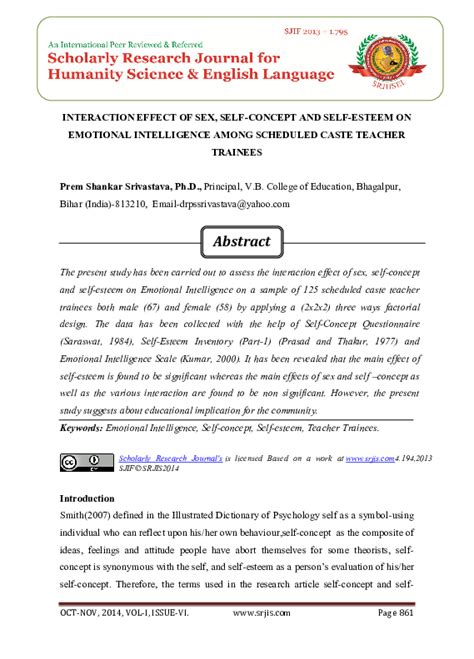 pdf interaction effect of sex self concept and self esteem on emotional intelligence among