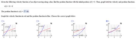 given the following velocity function of an object