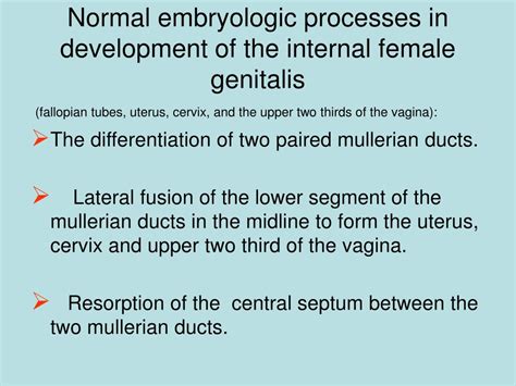 Ppt Normal And Abnormal Embryology Of The Female Genital Tract