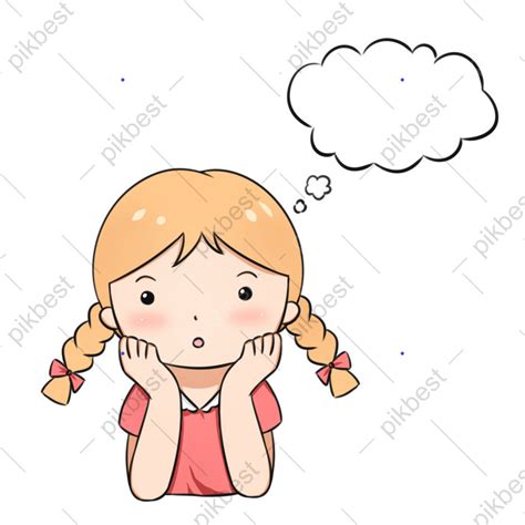 Cô Gái Suy Nghĩ Nhân Vật Hoạt Hình Công cụ đồ họa PSD Tải xuống miễn