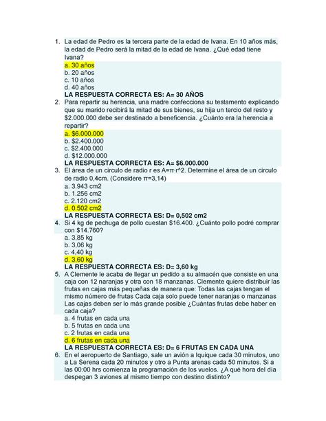 Examen Resuelto La Edad De Pedro Es La Tercera Parte De La Edad De