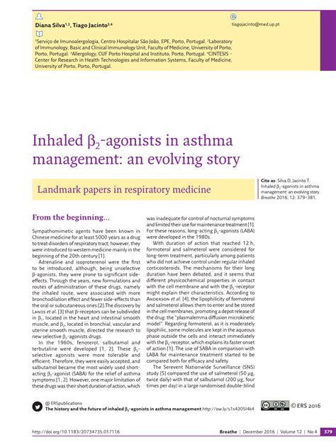 Inhaled Agonists In Asthma Management An Evolving Story Docslib