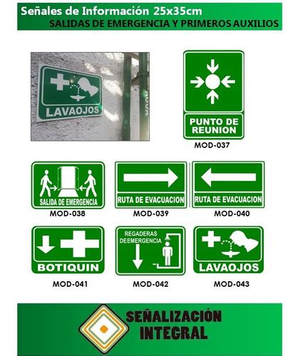 Kit 10 Señalamientos Seguridad Ind protección Civil 25x35cm Envío gratis