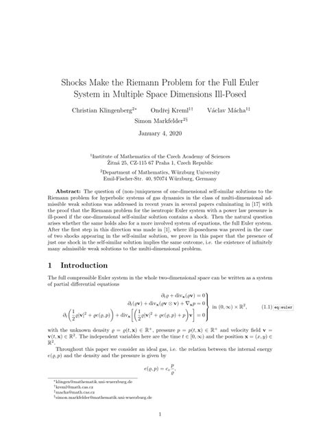pdf shocks make the riemann problem for the full euler system in multiple space dimensions ill