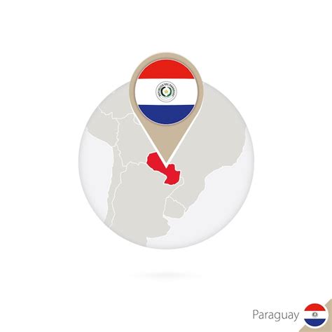 Paraguay Kaart En Vlag In Cirkel Kaart Van Paraguay De Vlagspeld Van