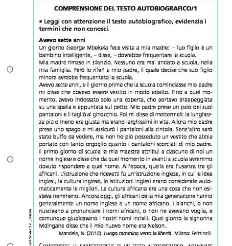 Comprensione Del Testo Autobiografico 1 Comprensione Del Testo