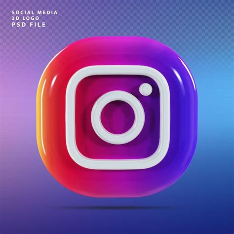 Logotipo De Instagram 3d Render De Lujo Archivo PSD Premium