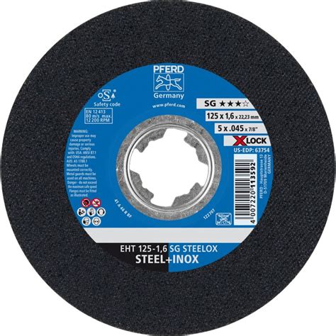 Disque à tronçonner EHT SG STEELOX 125 x 1 6 x 22 2 x lock