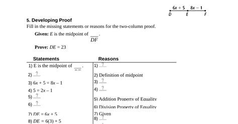 [solved] 6x 5 8x 1 m 5 developing proof fill in the missing statements course hero