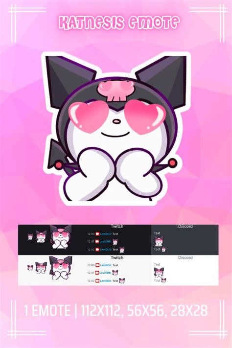Love Kuròmi Twitch discord Emote Cute Emotes Cute Twitch Etsy in