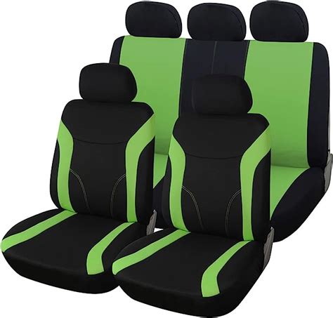 Upgrade4cars Coprisedili Auto Anteriore Universali Nero Verde Set