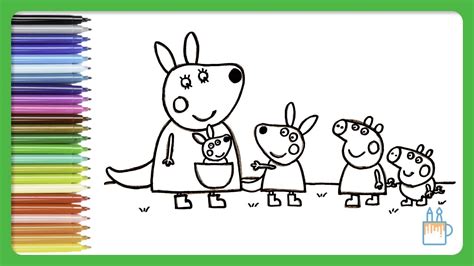 Vamos Desenhar E Colorir A Peppa Pig E O George Conhecendo Joey Canguru