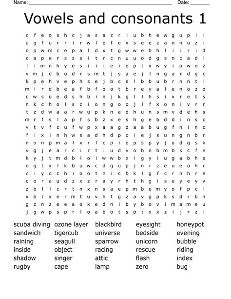 Printable Vowels And Consonants Chart Printable Word Searches Nbkomputer