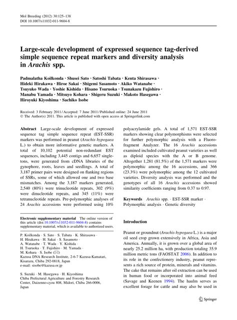 pdf large scale development of expressed sequence tag derived simple sequence repeat markers