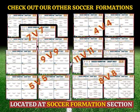 V Soccer Formation Lineup Sheet Editable Pdf Soccer Training