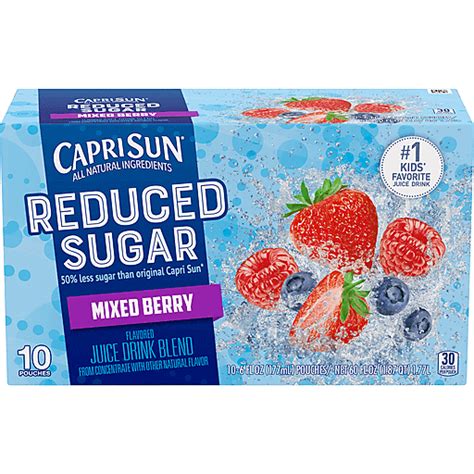Capri Sun Reduced Sugar Mixed Berry Juice 10 Ct 6 Oz Pouches