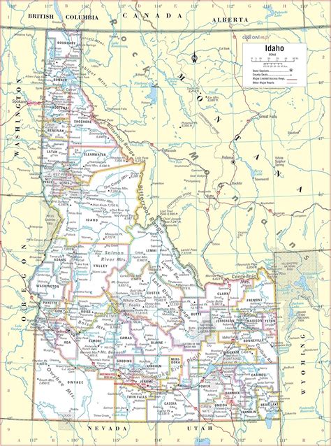 Large Detailed Map Of Idaho