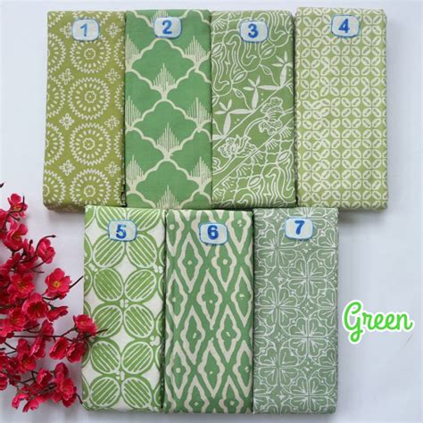 Jual Kain Batik Cap Garutan Bahan Katun Premium Seri Hijau By SARAH