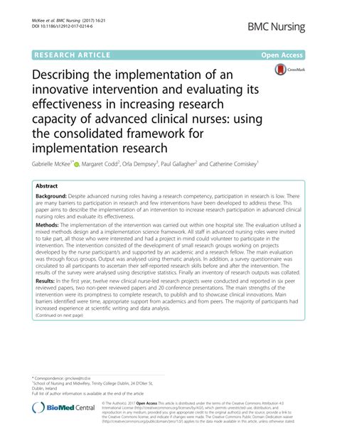 pdf describing the implementation of an innovative intervention and evaluating its