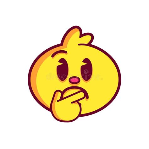 Vector Emoji Cute Thinking Face Illustration Isolated Stock Vector