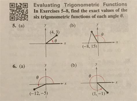 Solved Evaluating Trigonometric Functions In Exercises 5 8 Chegg