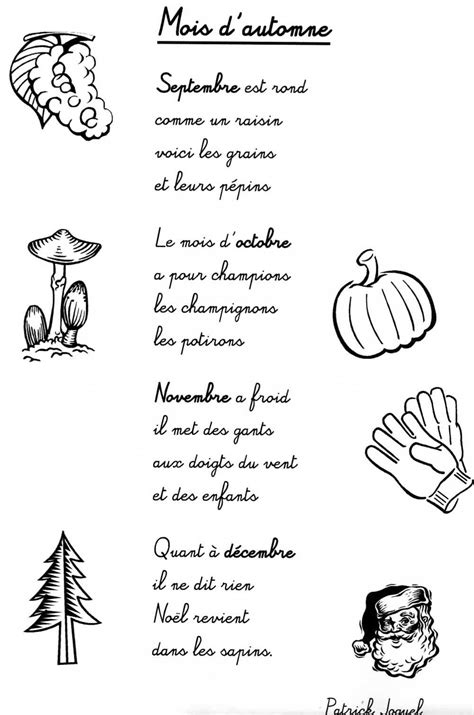 la poésie du mois d octobre Ecole W Rousseau Poésie automne