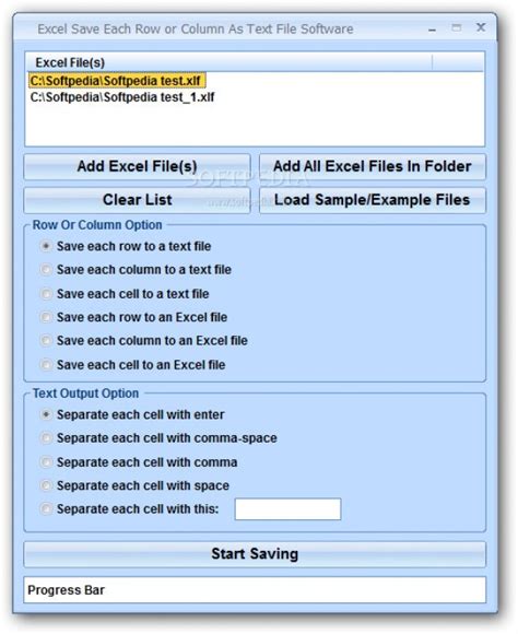 Excel Save Each Row Or Column As Text File Software 70 Download Review Screenshots
